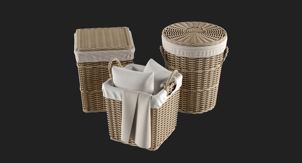 3d laundry basket model