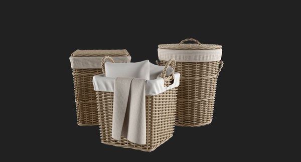 3d laundry basket model