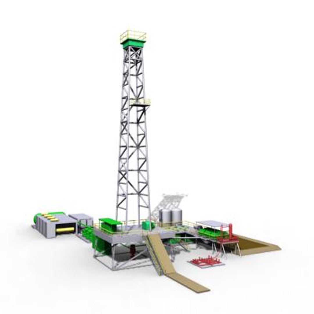 Land Oil Rig 3d Model