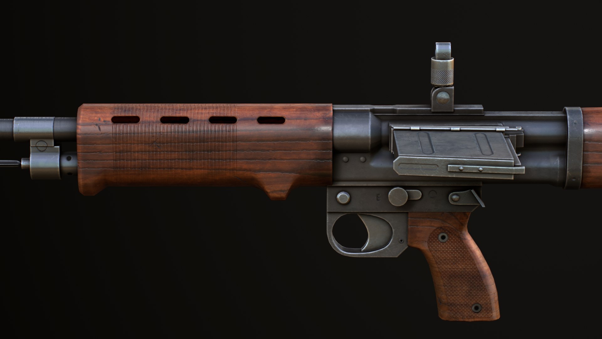 3D FG-42 Rifle - LowPoly Mobile Ready - TurboSquid 1976669
