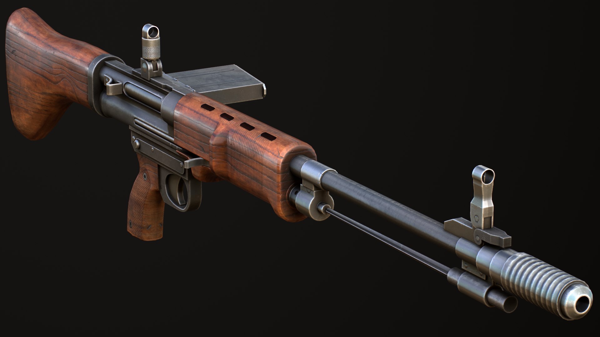 3D FG-42 Rifle - LowPoly Mobile Ready - TurboSquid 1976669