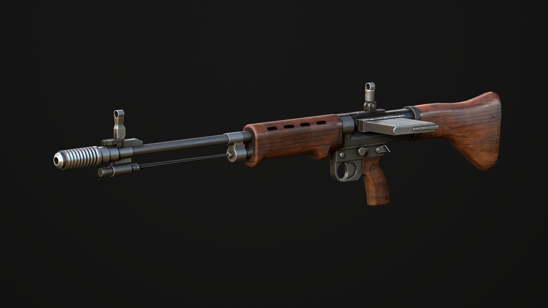 3D FG-42 Rifle - LowPoly Mobile Ready - TurboSquid 1976669