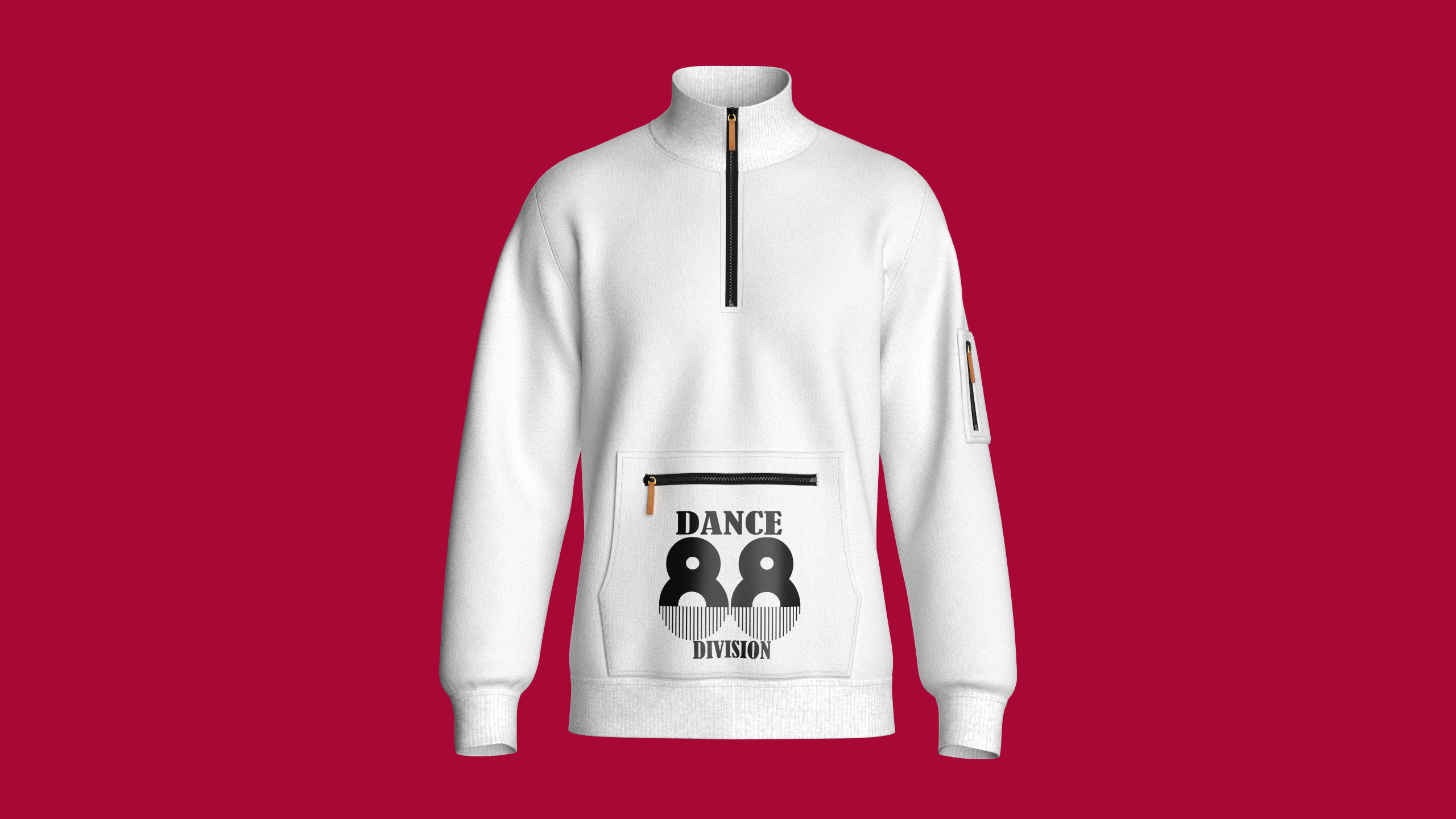 Modello 3D Giacca da uomo con mezza zip e tasca a marsupio stampata ...