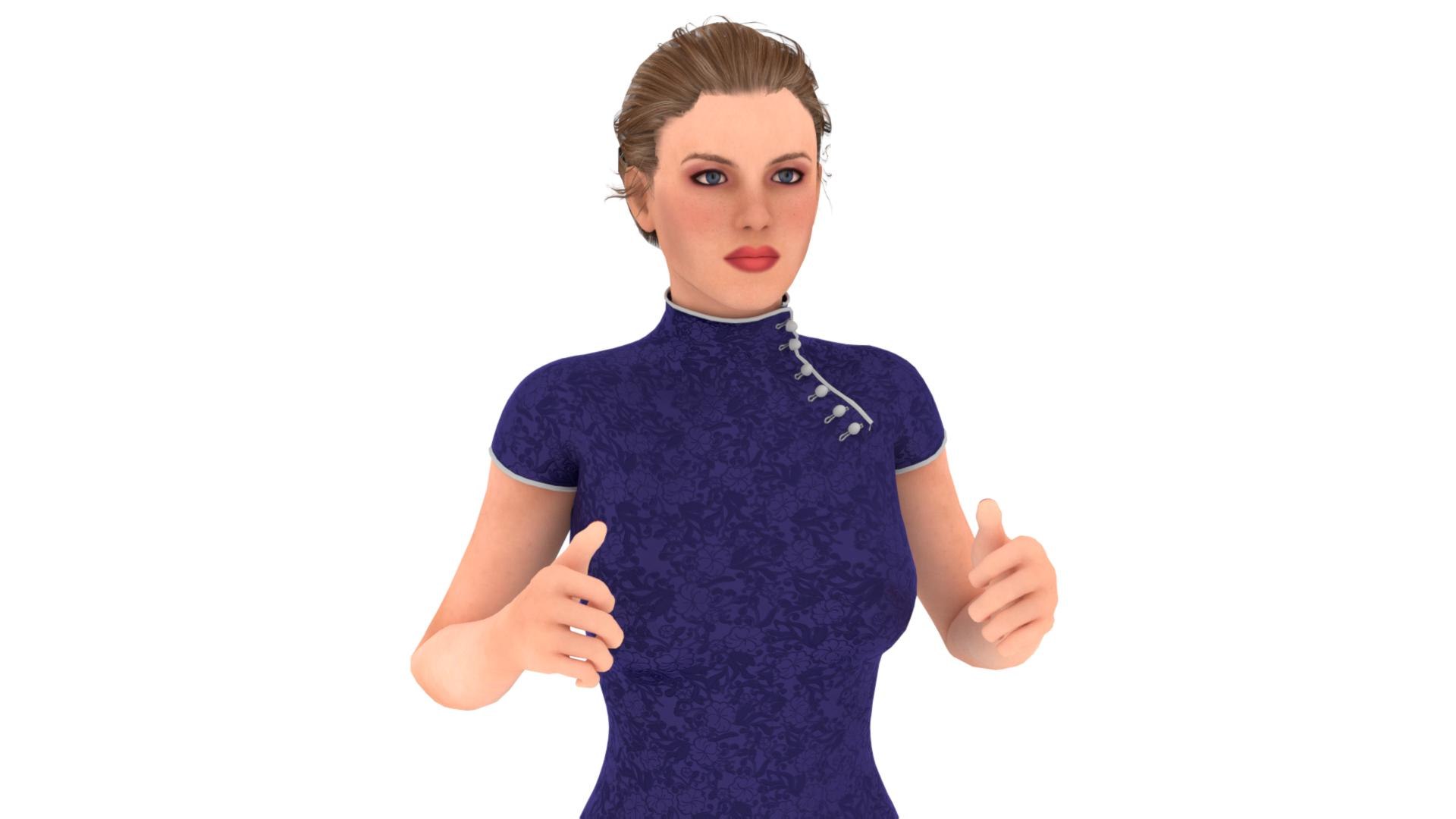 3D Cheongsam Girl - TurboSquid 1697912