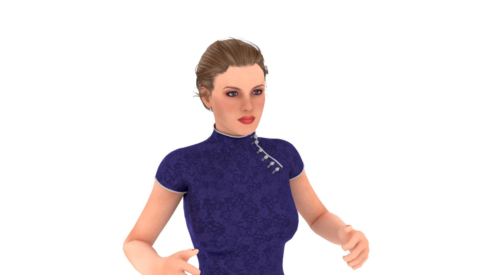 3D Cheongsam Girl - TurboSquid 1697912