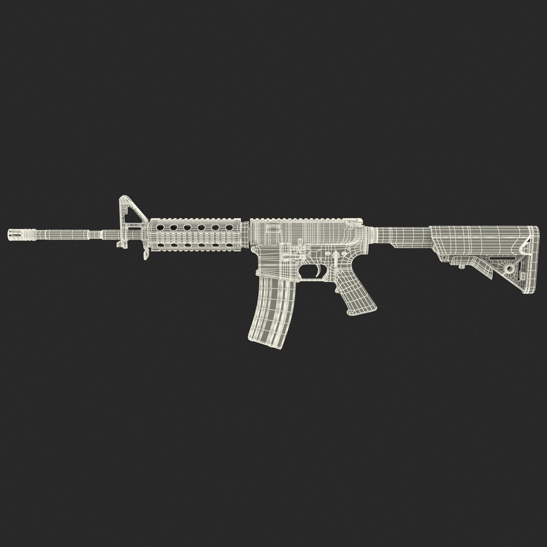 3d model assault rifle m4