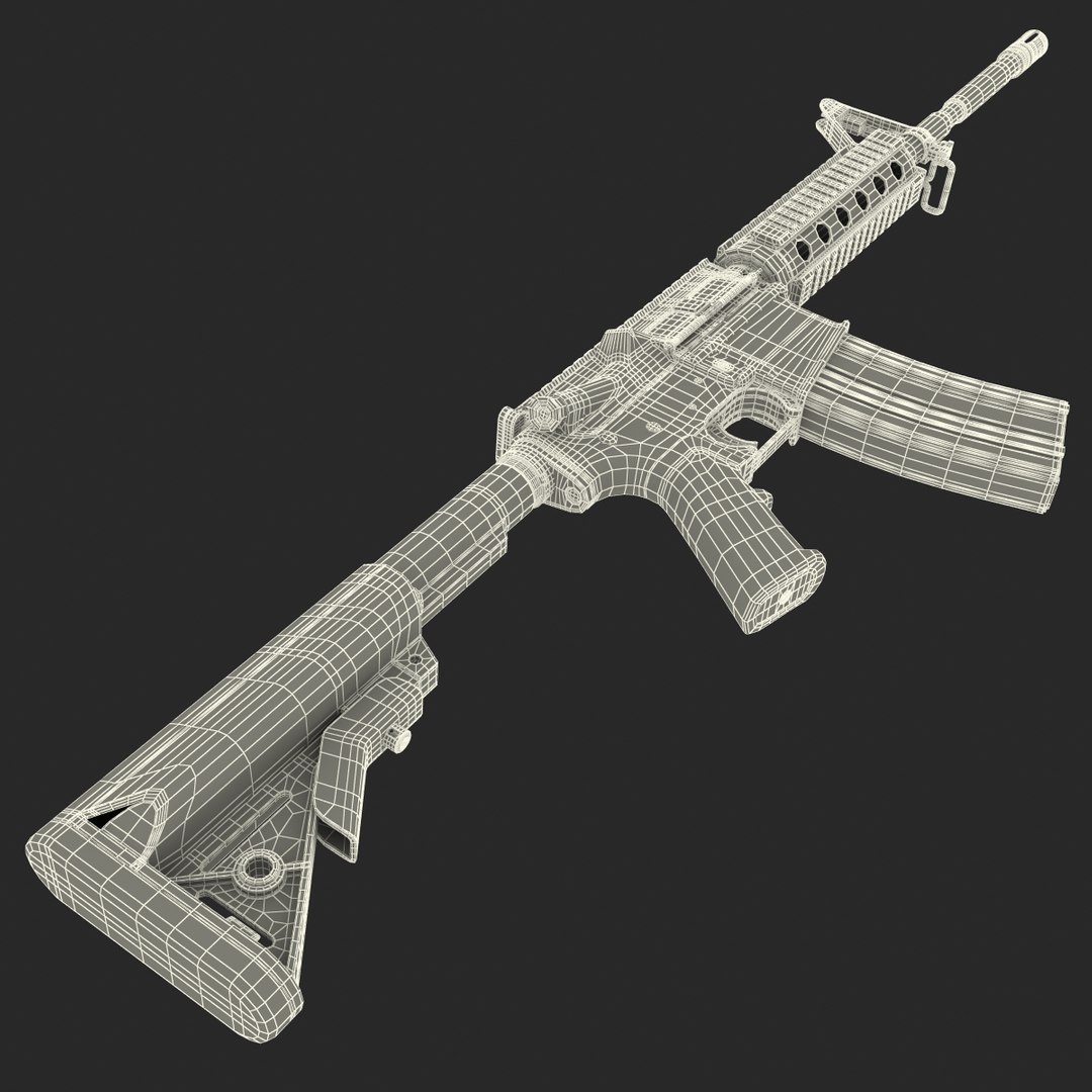 3d model assault rifle m4