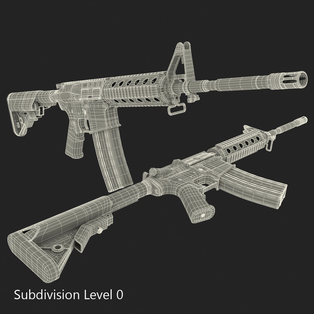3d model assault rifle m4