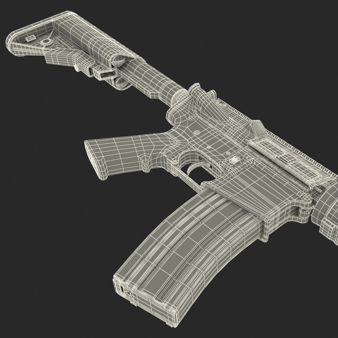 3d model assault rifle m4