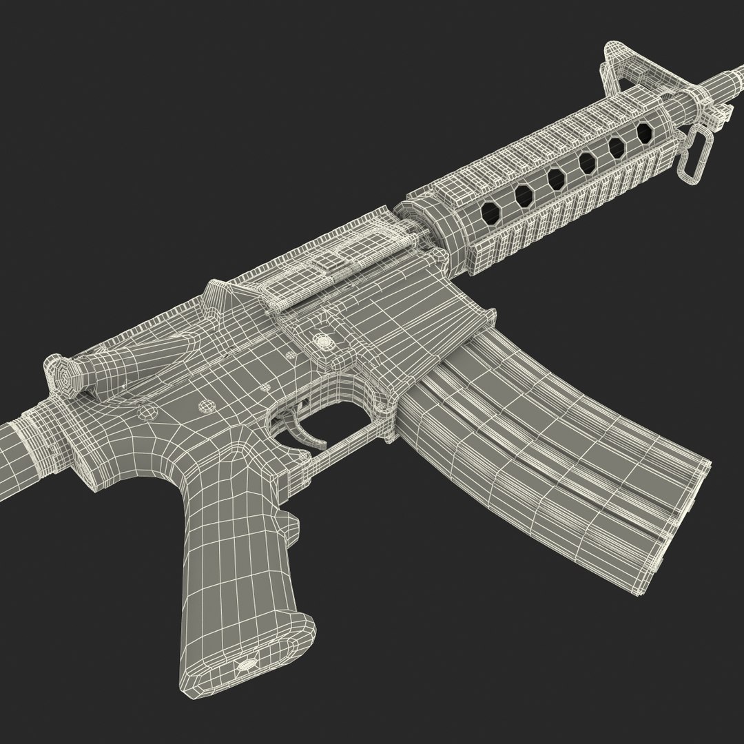 3d model assault rifle m4