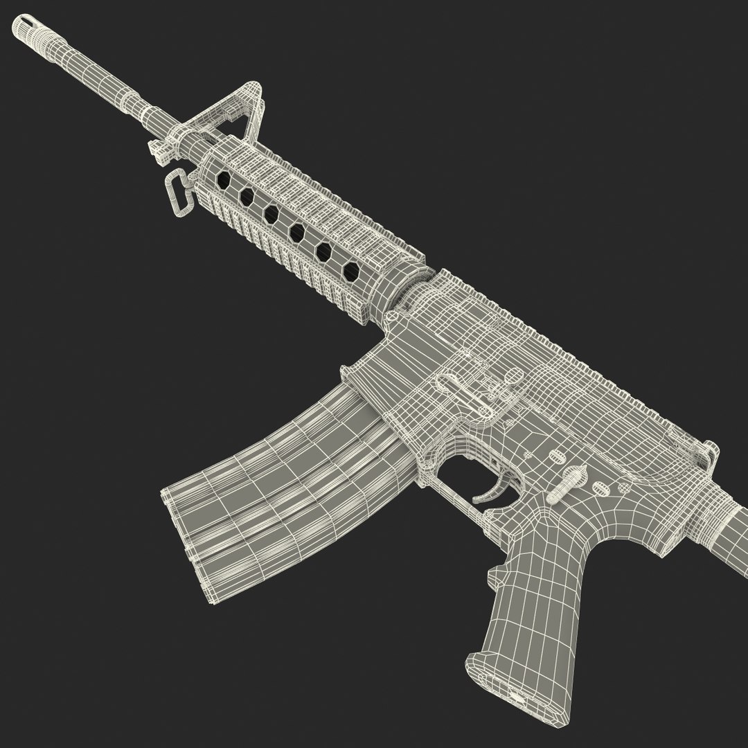 3d model assault rifle m4