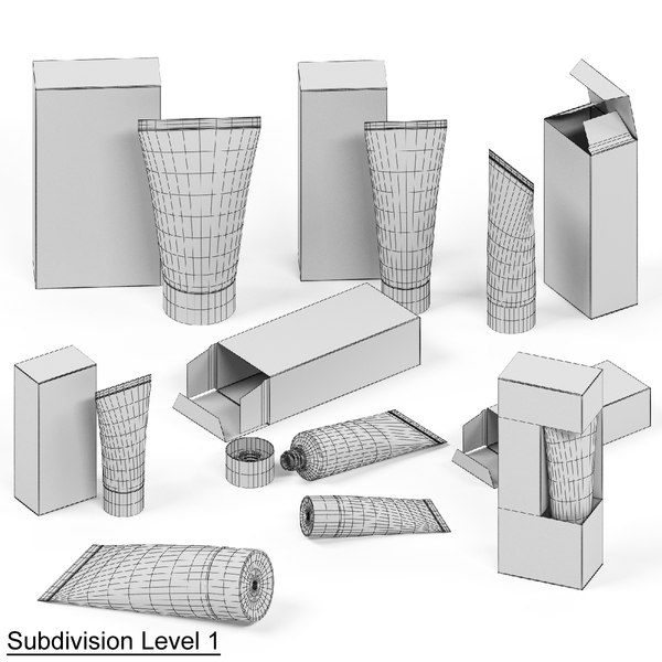 Creams set box 3D model - TurboSquid 1355250