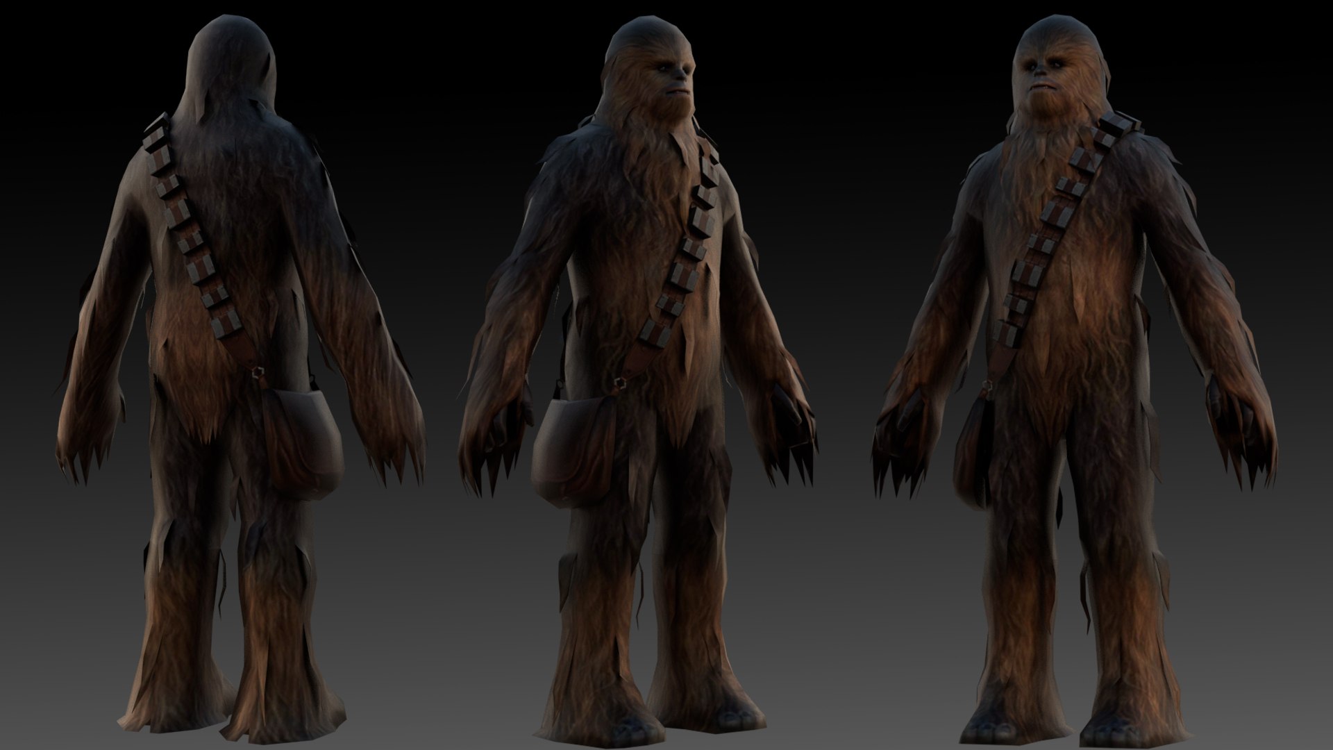 Chewbacca Chewie Star Wars 3D Model 3D Model - TurboSquid 2367565