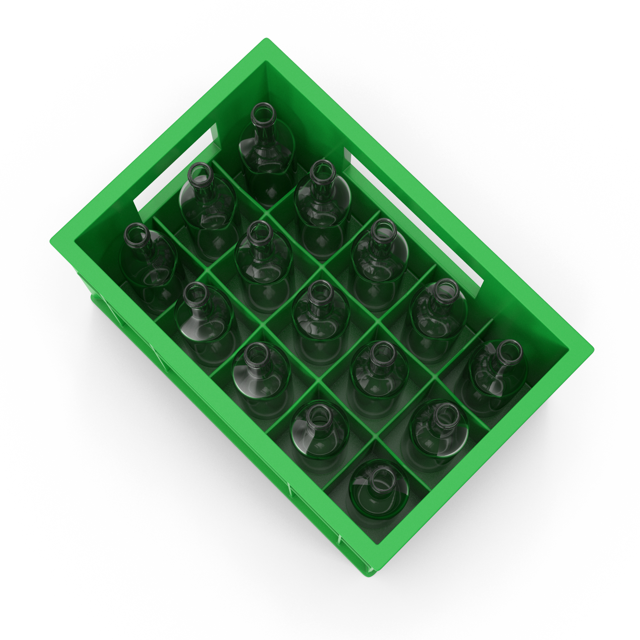 3D Plastic Bottle Crate With Empty Bottles model - TurboSquid 2005752