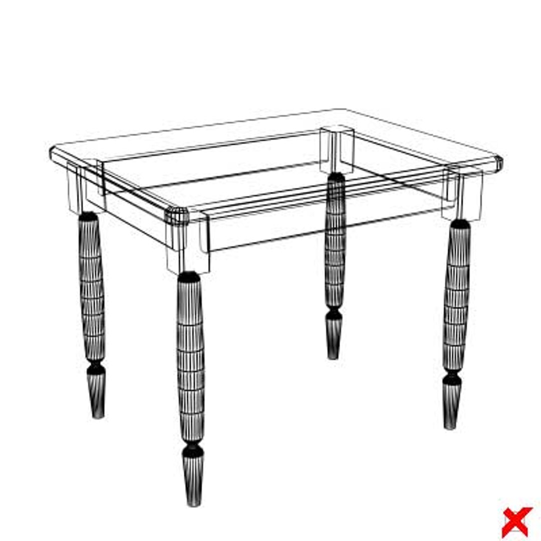 3d model of table kitchen