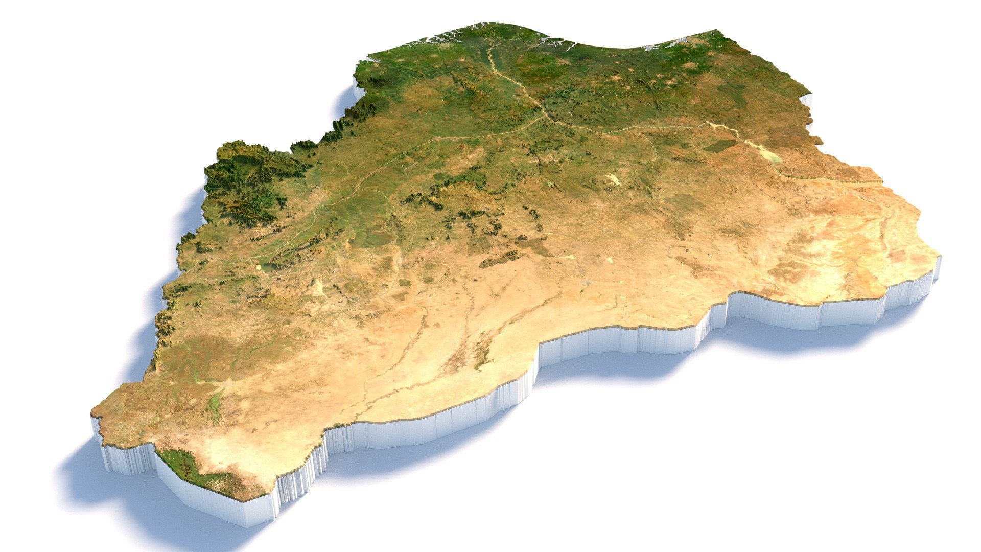 3D Nigeria Terrain Map - TurboSquid 2336553