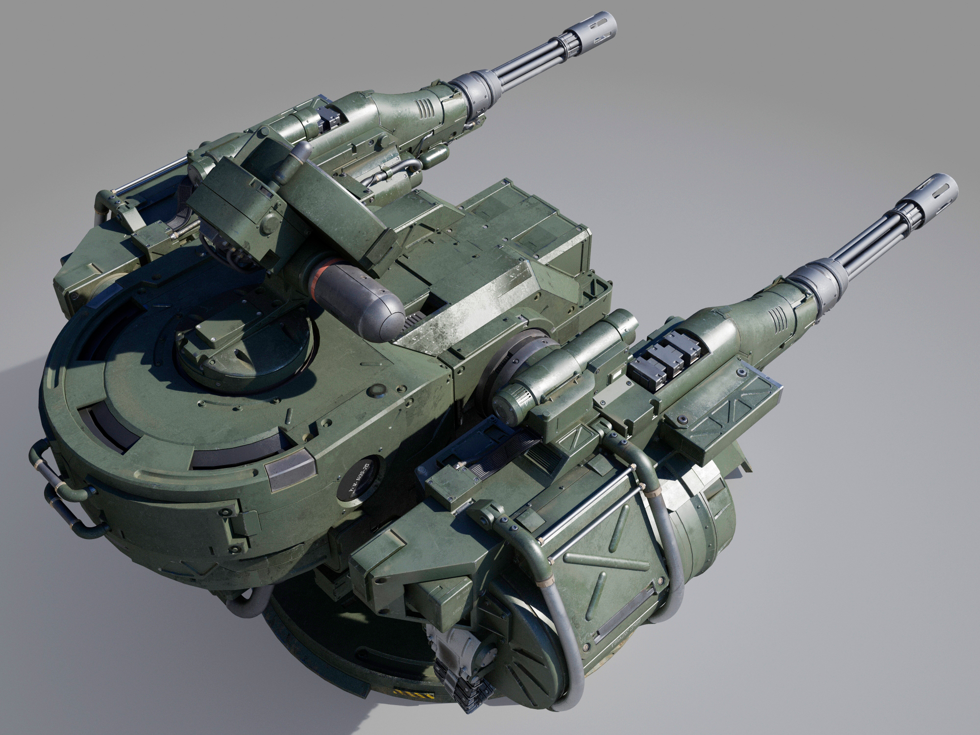 Guns turret model - TurboSquid 1167385