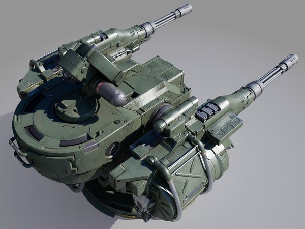 Guns turret model - TurboSquid 1167385