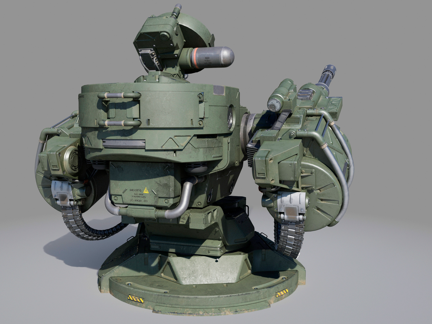 Guns turret model - TurboSquid 1167385