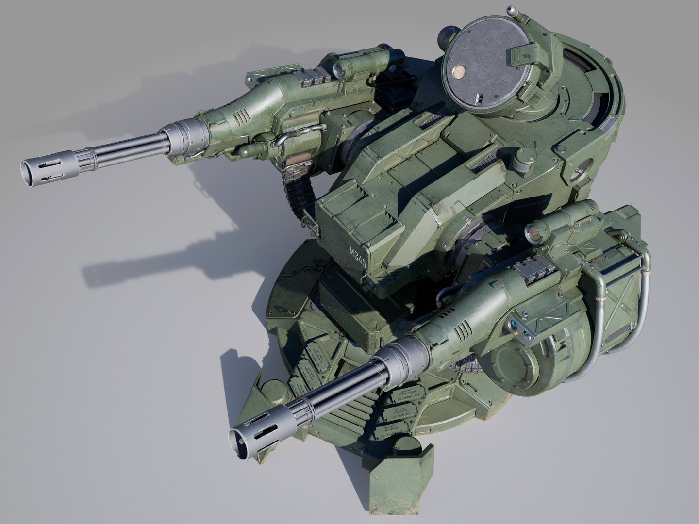 Guns Turret Model - TurboSquid 1167385