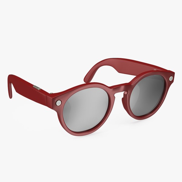Round Smart Glasses Red model - TurboSquid 1819601