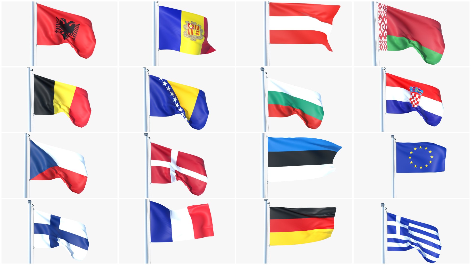 3D Animated All Flags Of Europe Model - TurboSquid 1744962