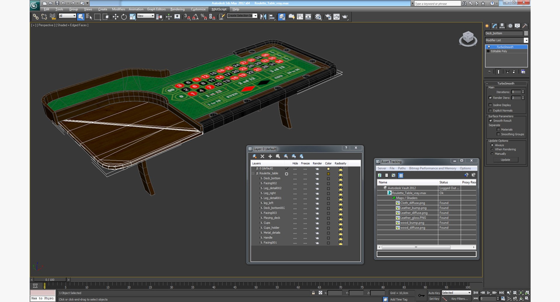 Roulette Table 3D - TurboSquid 1205237