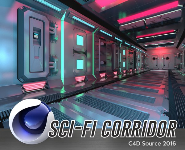 3d corridor scene model