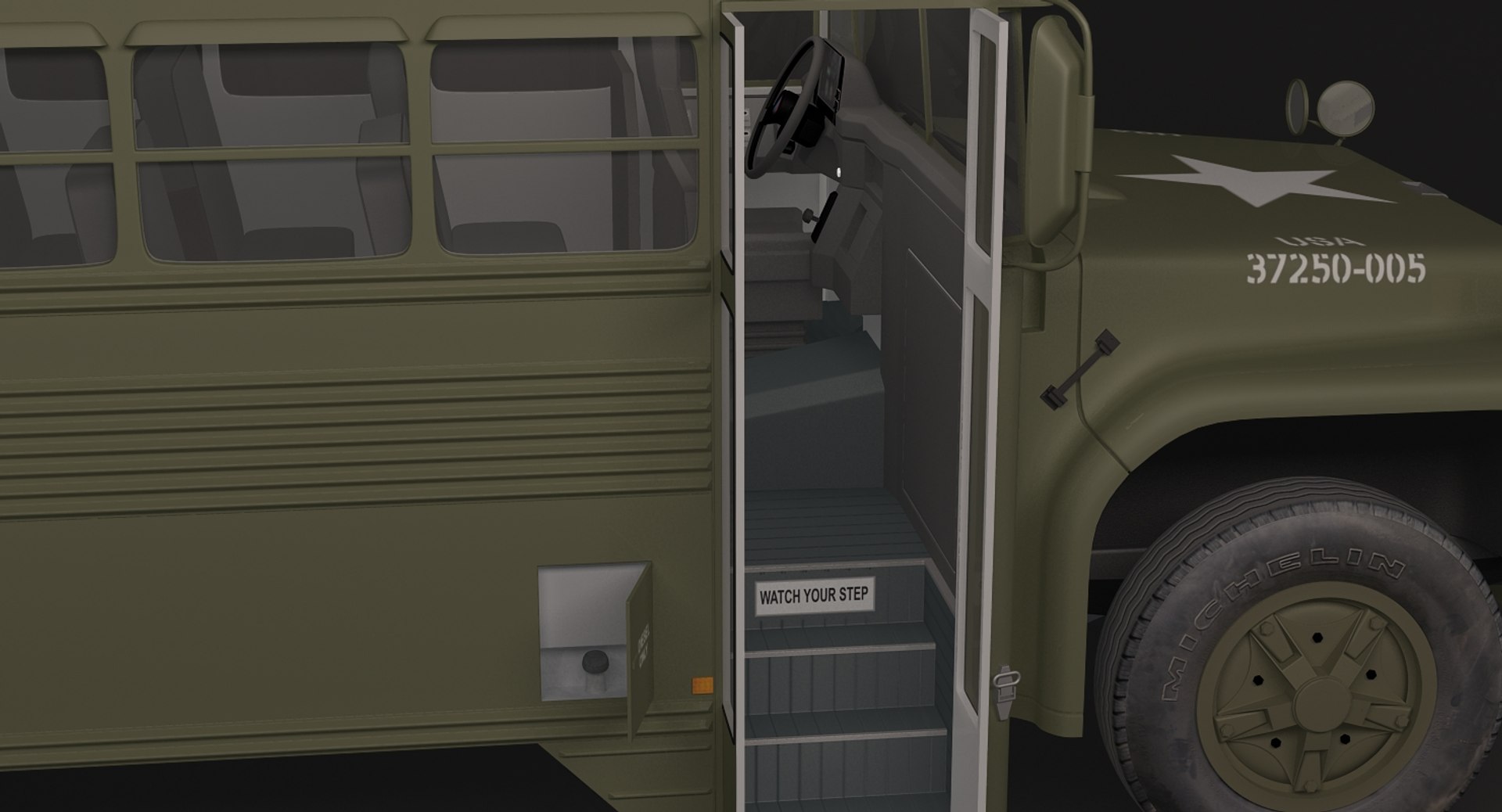 3D Army Bus Rigged - TurboSquid 1396765