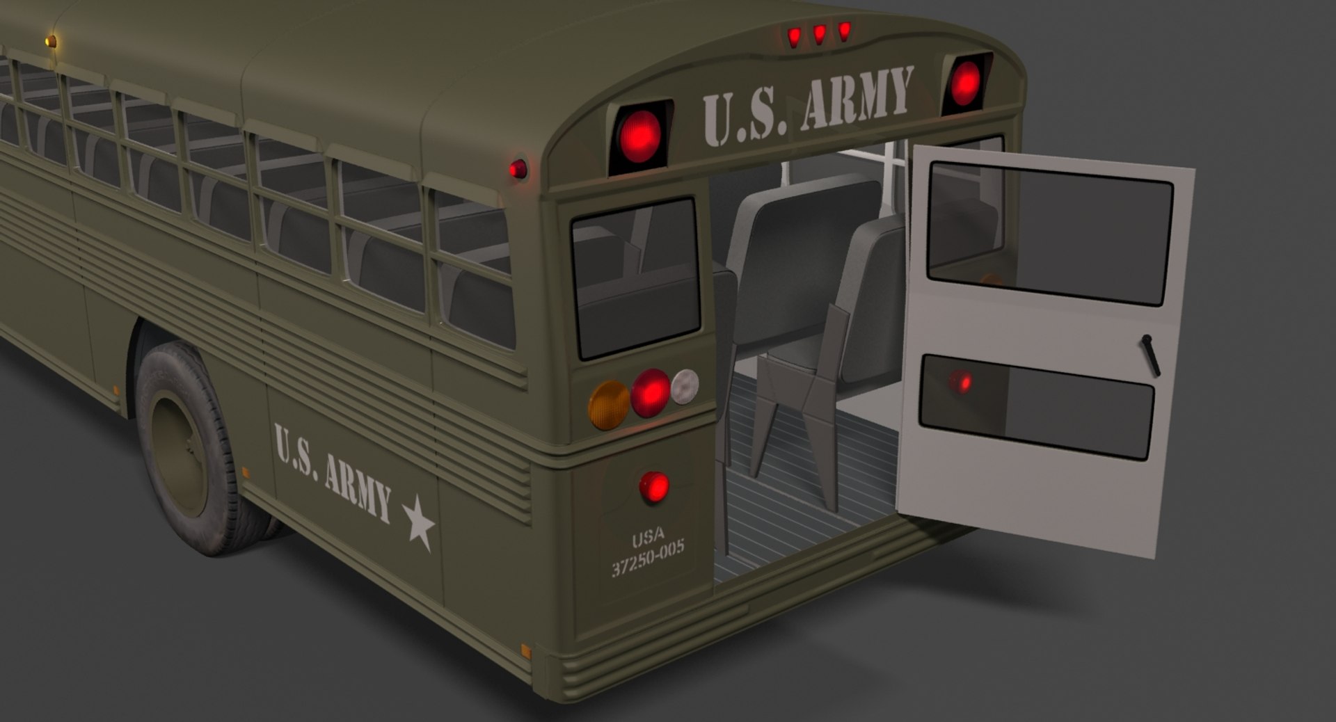 3D Army Bus Rigged - TurboSquid 1396765