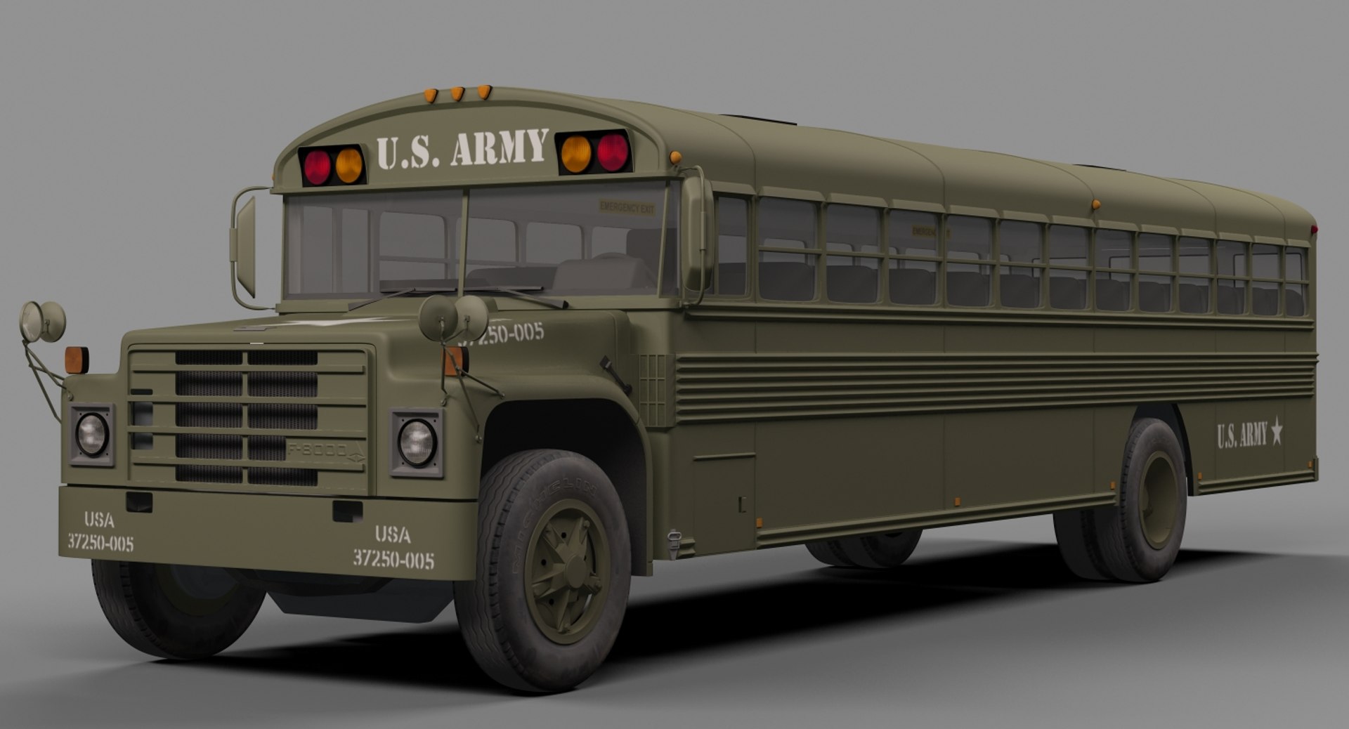 Prison Bus And US Army Bus 3D Model - TurboSquid 2432585
