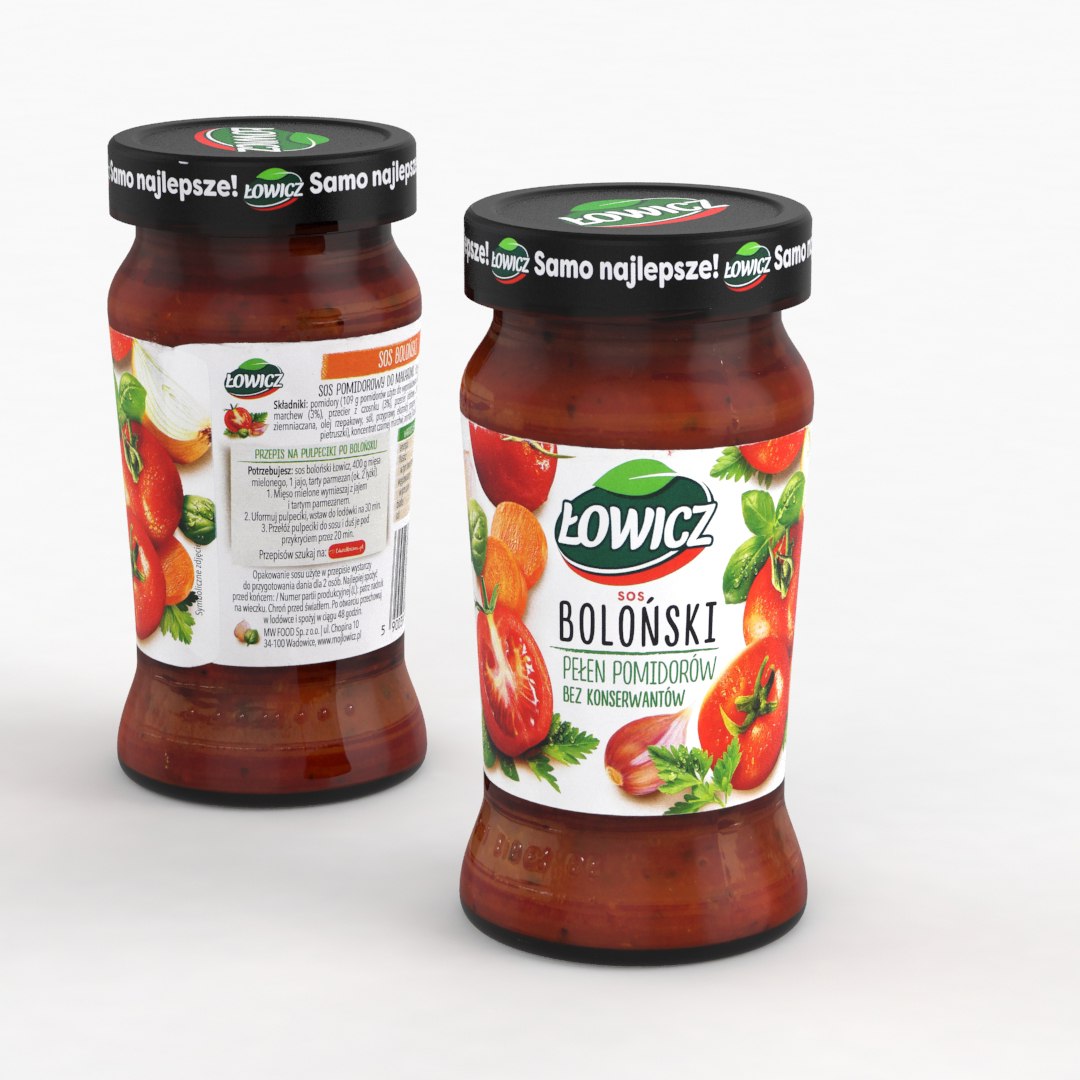 Food Jar Lowicz Sauce Bolognese 350g 2023 3D - TurboSquid 2038706
