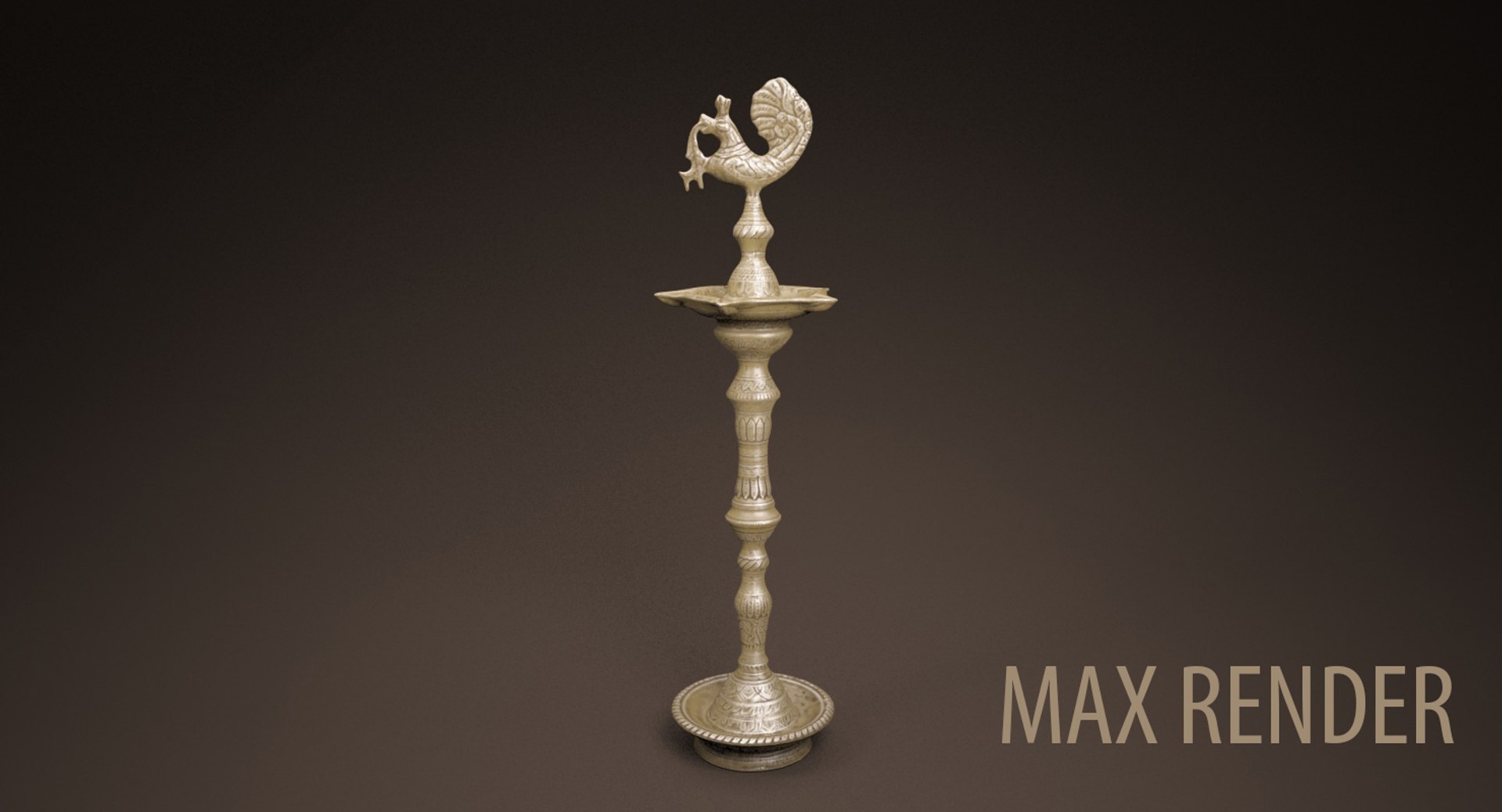Ancient Indian Lamp 3d Model