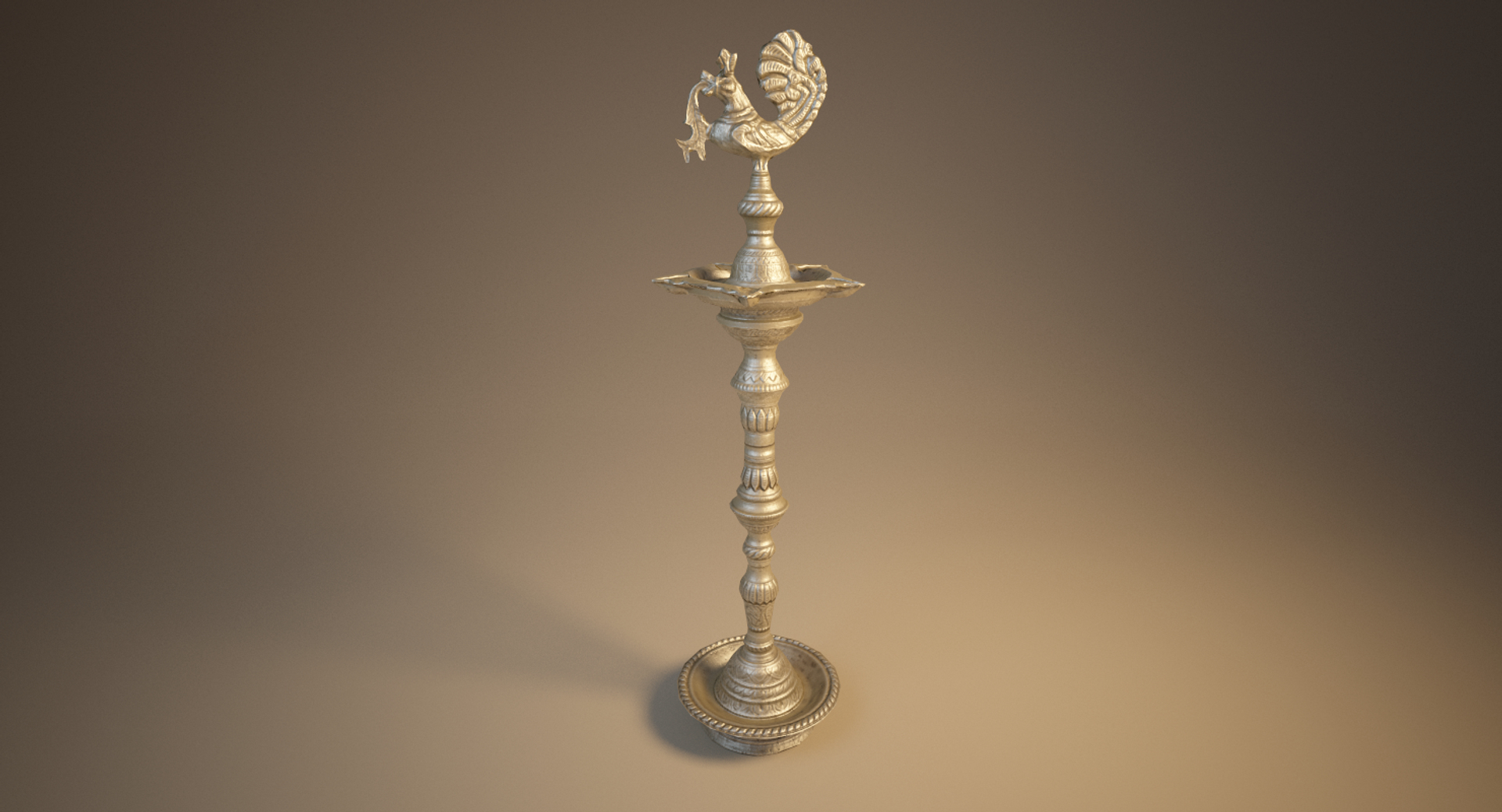 Ancient Indian Lamp 3d Model