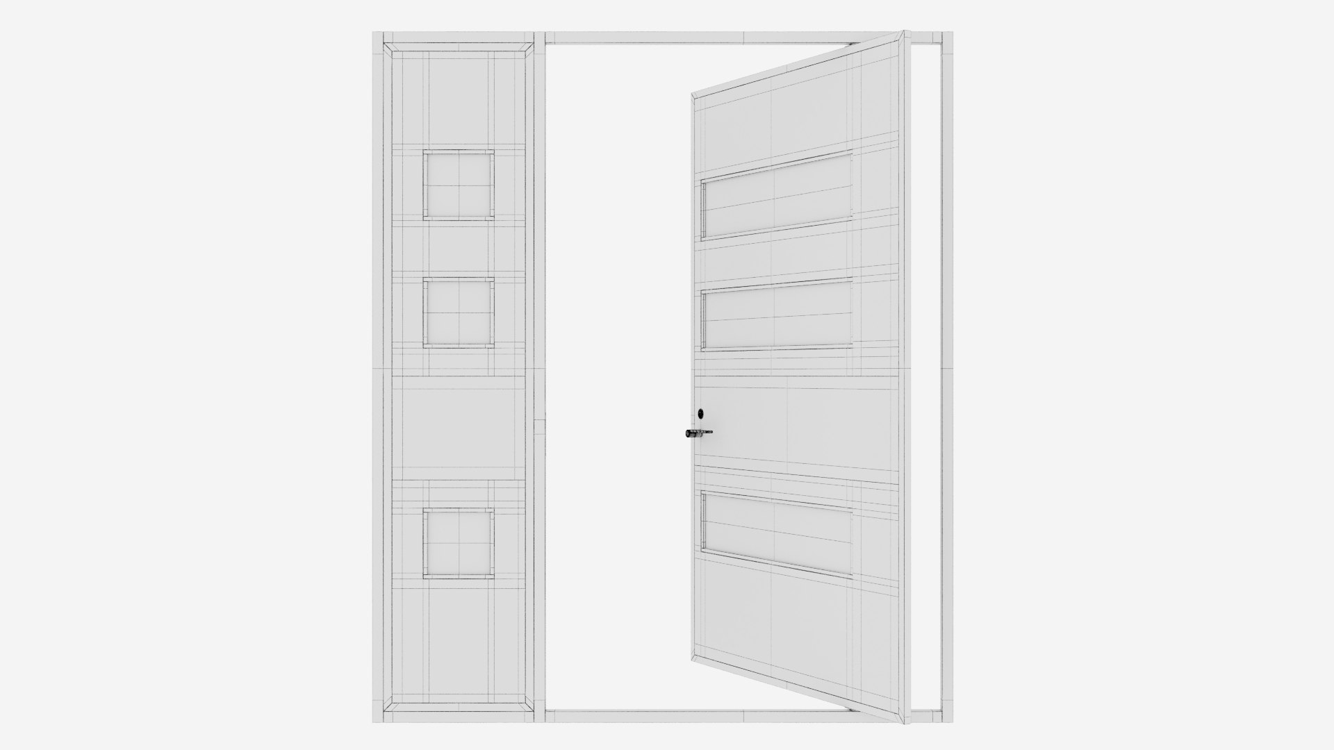 3D Aluminium Door 233 Model - TurboSquid 2045079