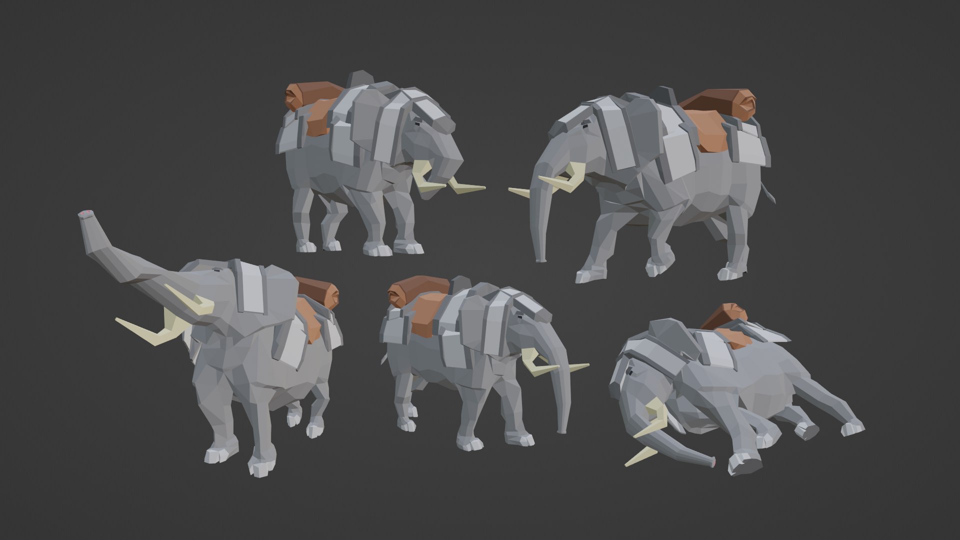 LOW POLY Elephant Armor - ANIMATED 3D Model - TurboSquid 2183541