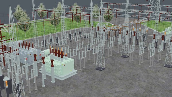 3D electrical substation model - TurboSquid 1491472