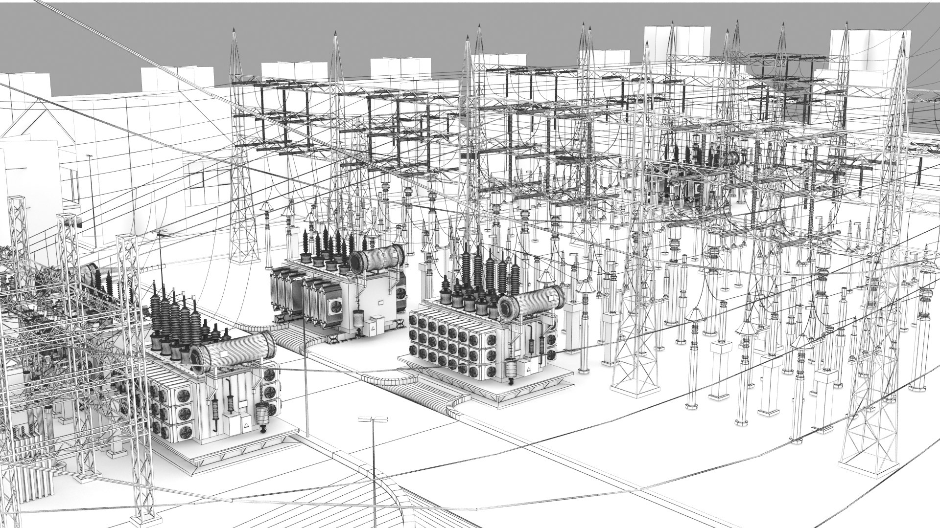 3D Electrical Substation Model - TurboSquid 1491472
