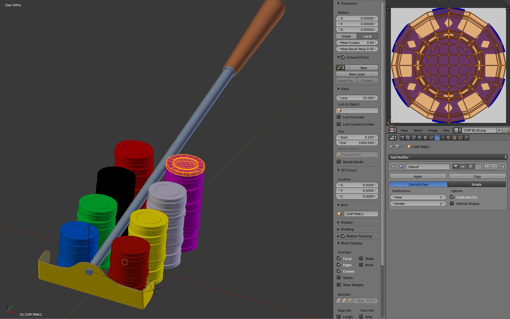 Chip Roulette Rake 3D Model - TurboSquid 1481378