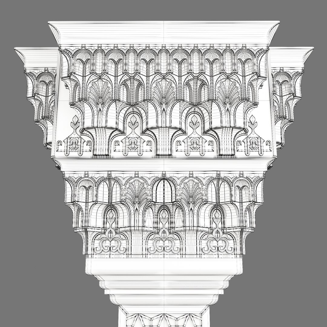 3D Islamic Arabian Classic Column And Cornices Model - TurboSquid 1895475