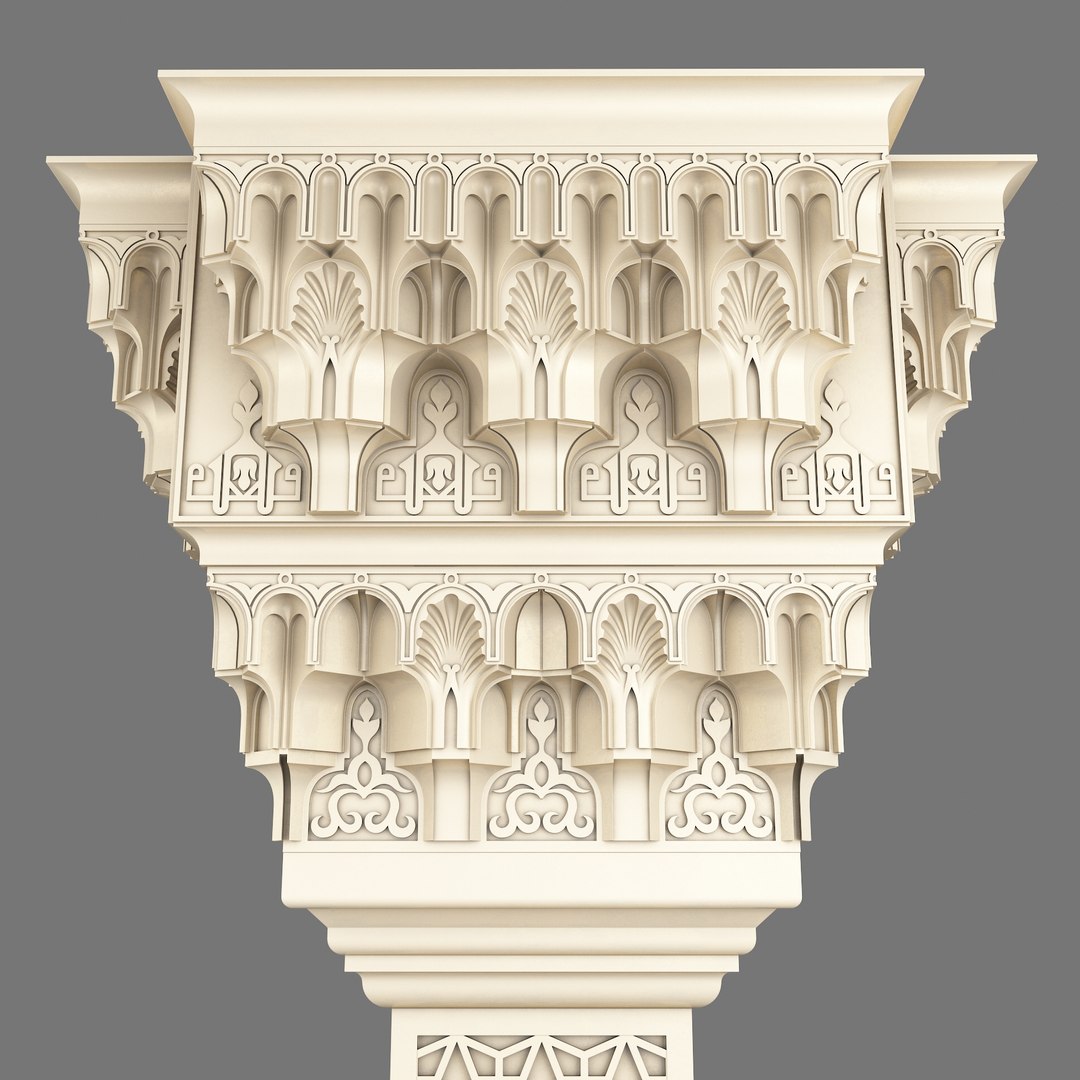 3D Islamic Arabian Classic Column And Cornices Model - TurboSquid 1895475