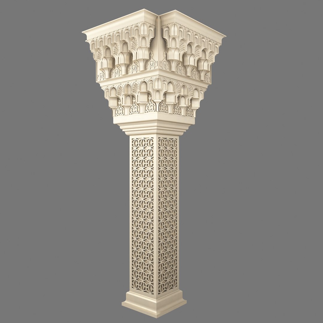 3D Islamic Arabian Classic Column And Cornices Model - TurboSquid 1895475