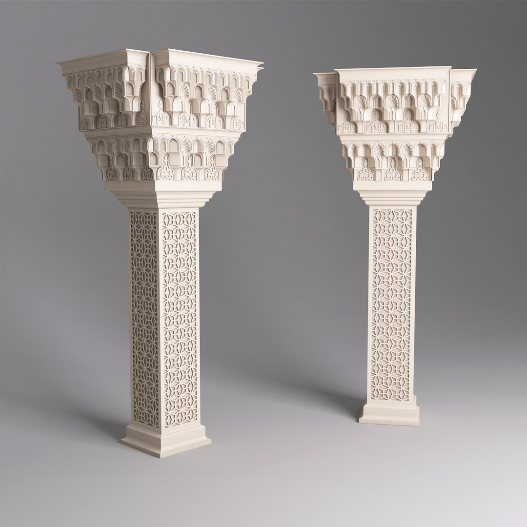 3D Islamic Arabian Classic Column And Cornices Model - TurboSquid 1895475
