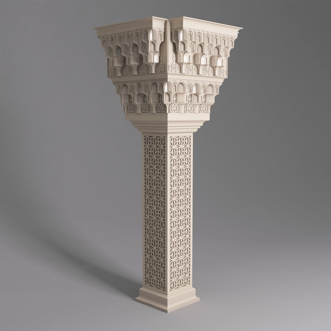 3D Islamic Arabian Classic Column And Cornices Model - TurboSquid 1895475