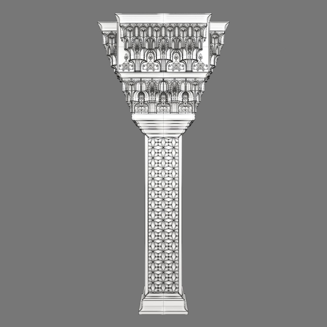 3D Islamic Arabian Classic Column And Cornices Model - TurboSquid 1895475