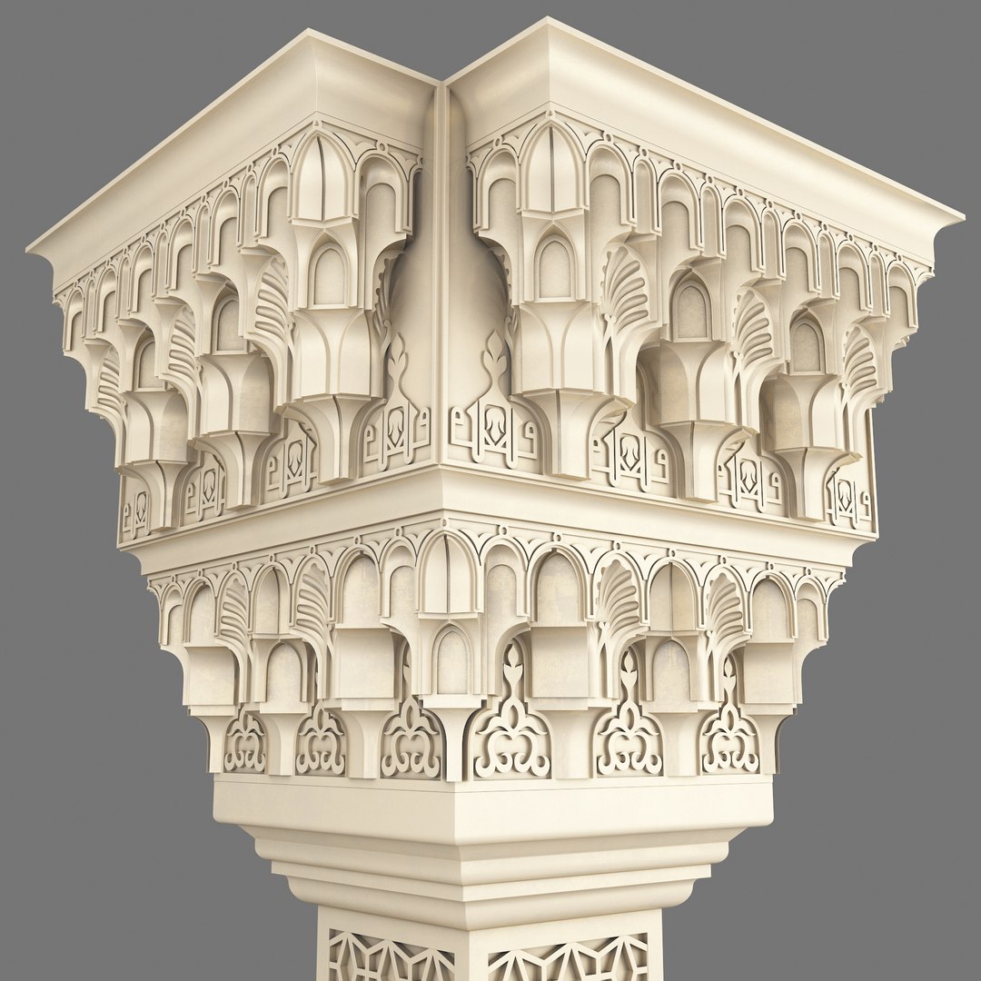3D Islamic Arabian Classic Column And Cornices Model - TurboSquid 1895475