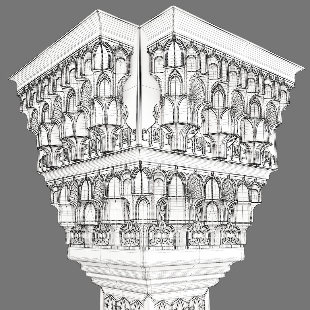 3D Islamic Arabian Classic Column And Cornices Model - TurboSquid 1895475