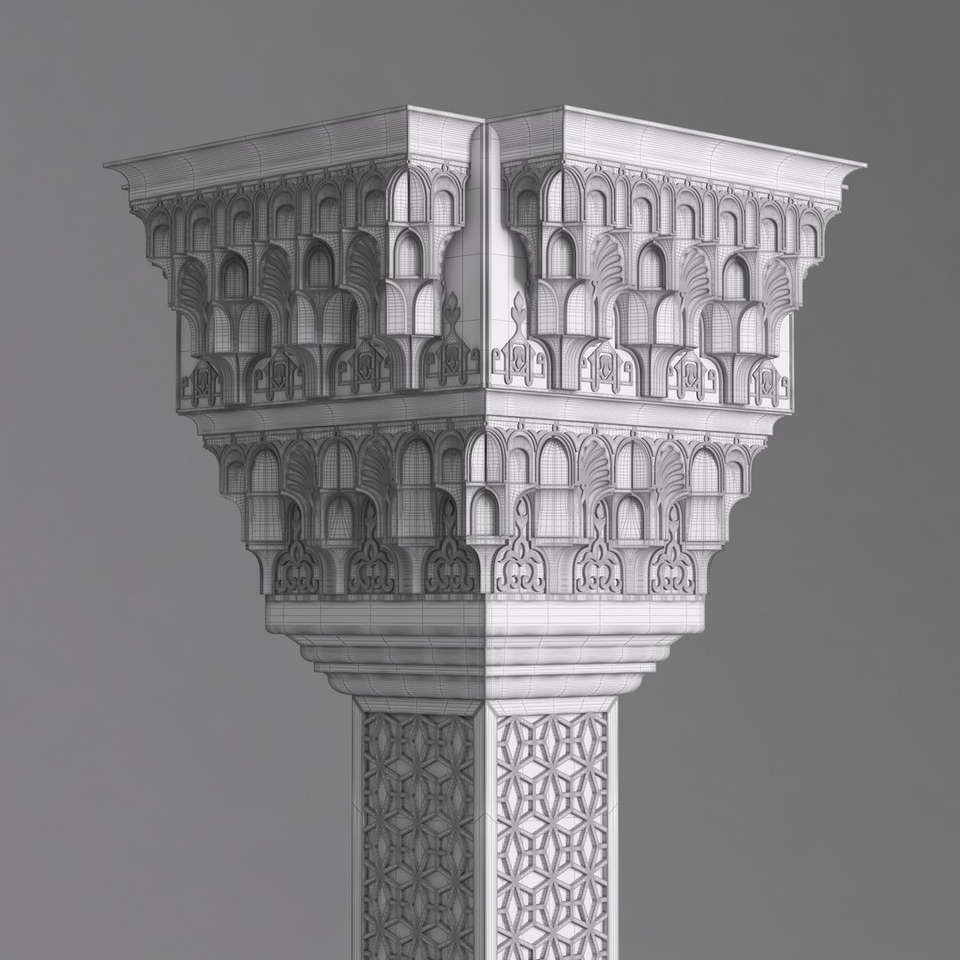 3D Islamic Arabian Classic Column And Cornices Model - TurboSquid 1895475