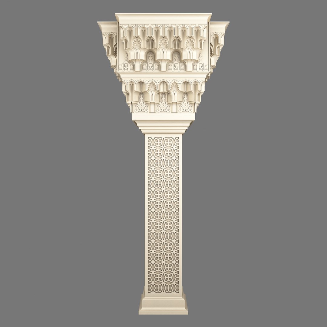 3D Islamic Arabian Classic Column And Cornices Model - TurboSquid 1895475