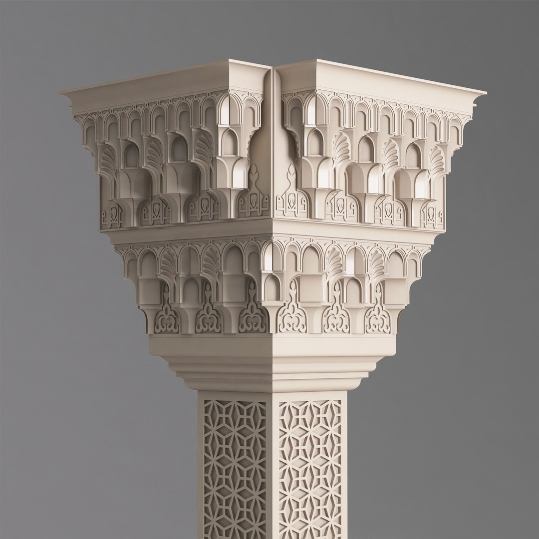 3D Islamic Arabian Classic Column And Cornices Model - TurboSquid 1895475